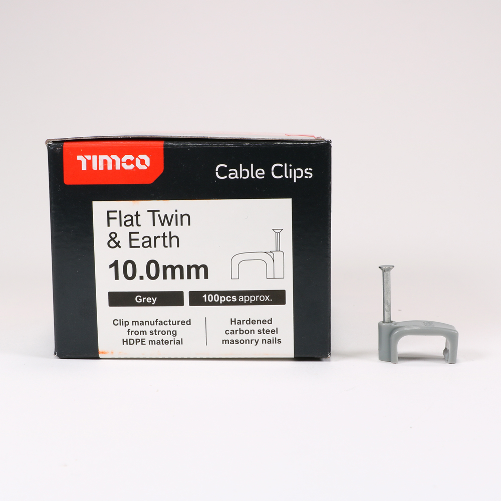 TIMCO | Flat Twin & Earth Cable Clips - Grey
