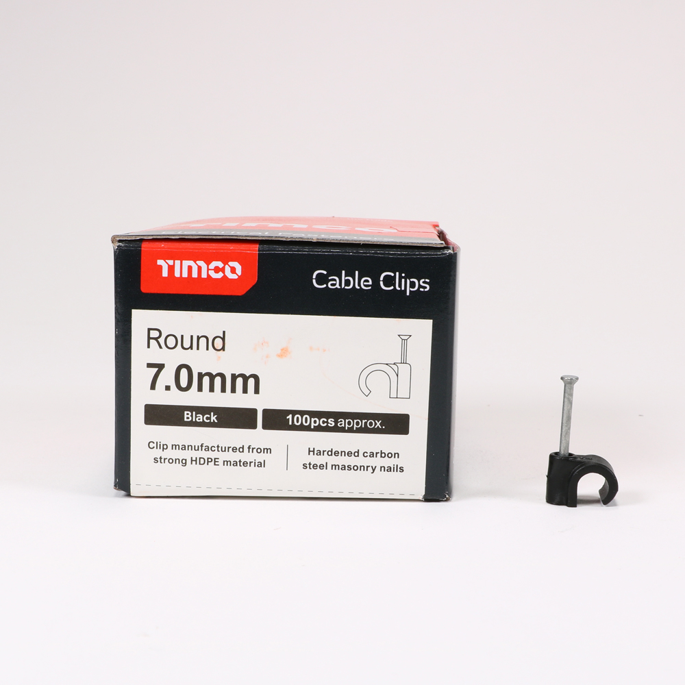 TIMCO | Round Cable Clips - Black