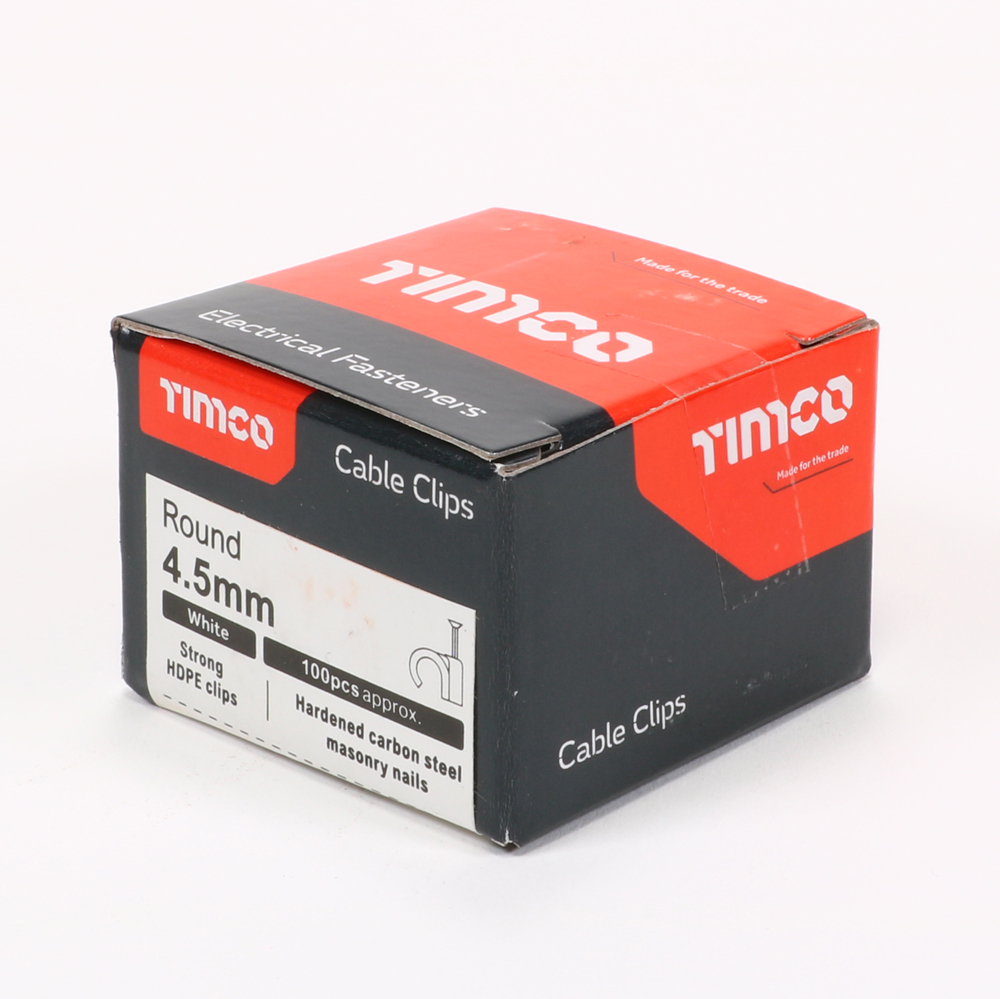TIMCO | Round Cable Clips - White