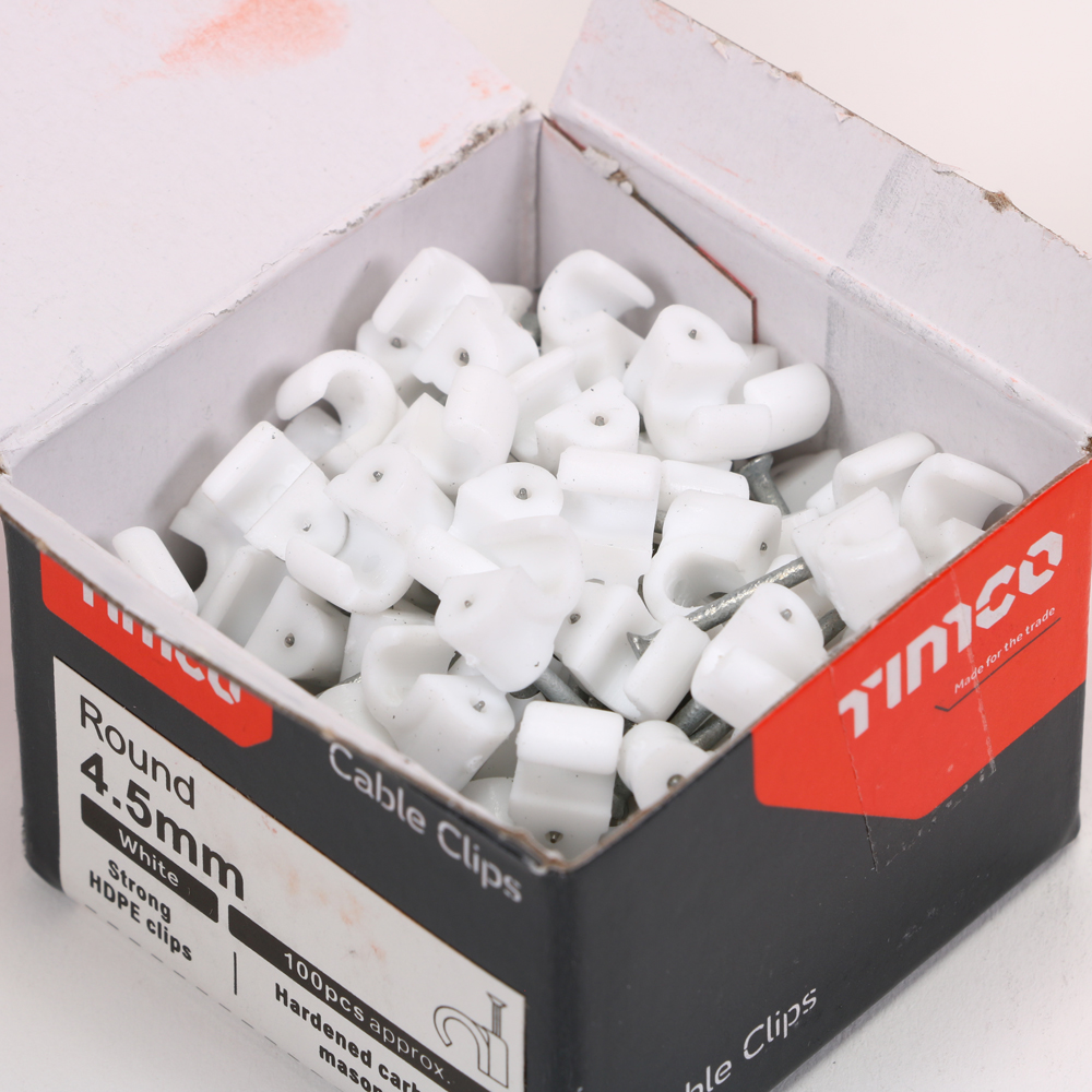 TIMCO | Round Cable Clips - White