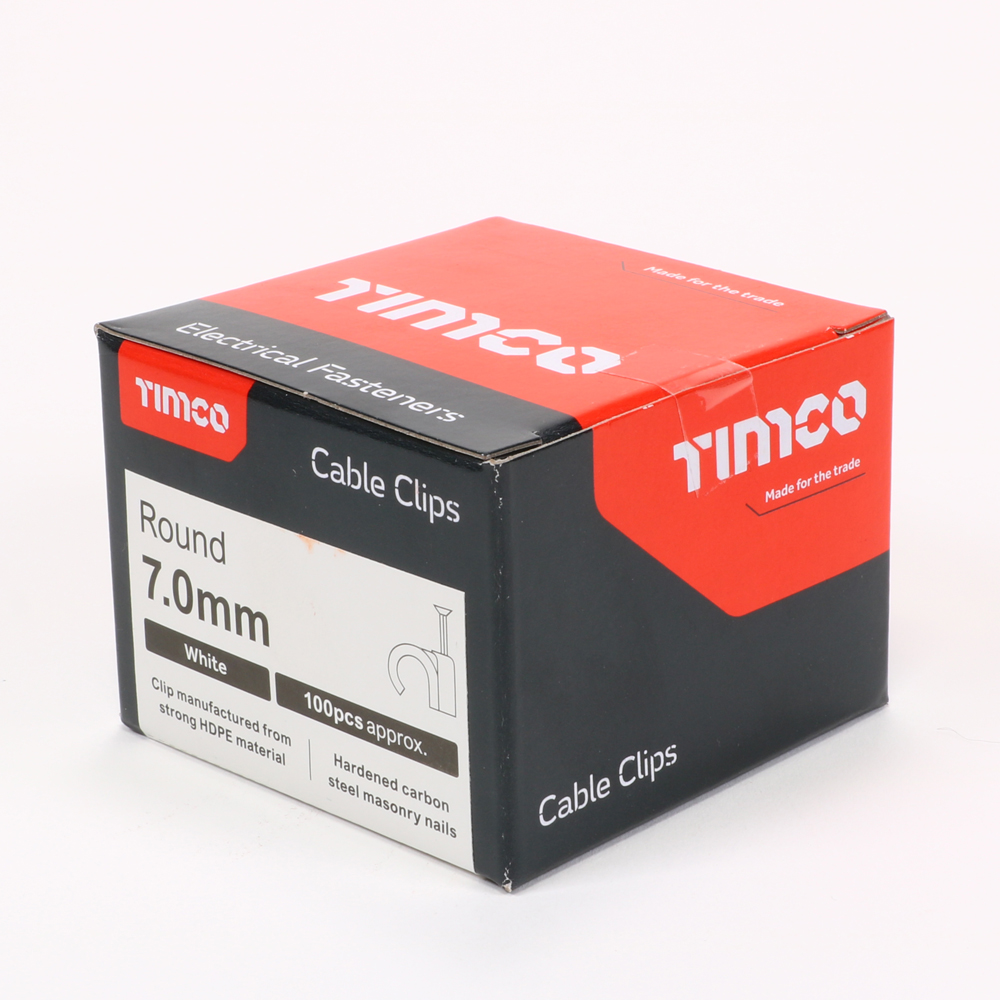 TIMCO | Round Cable Clips - White