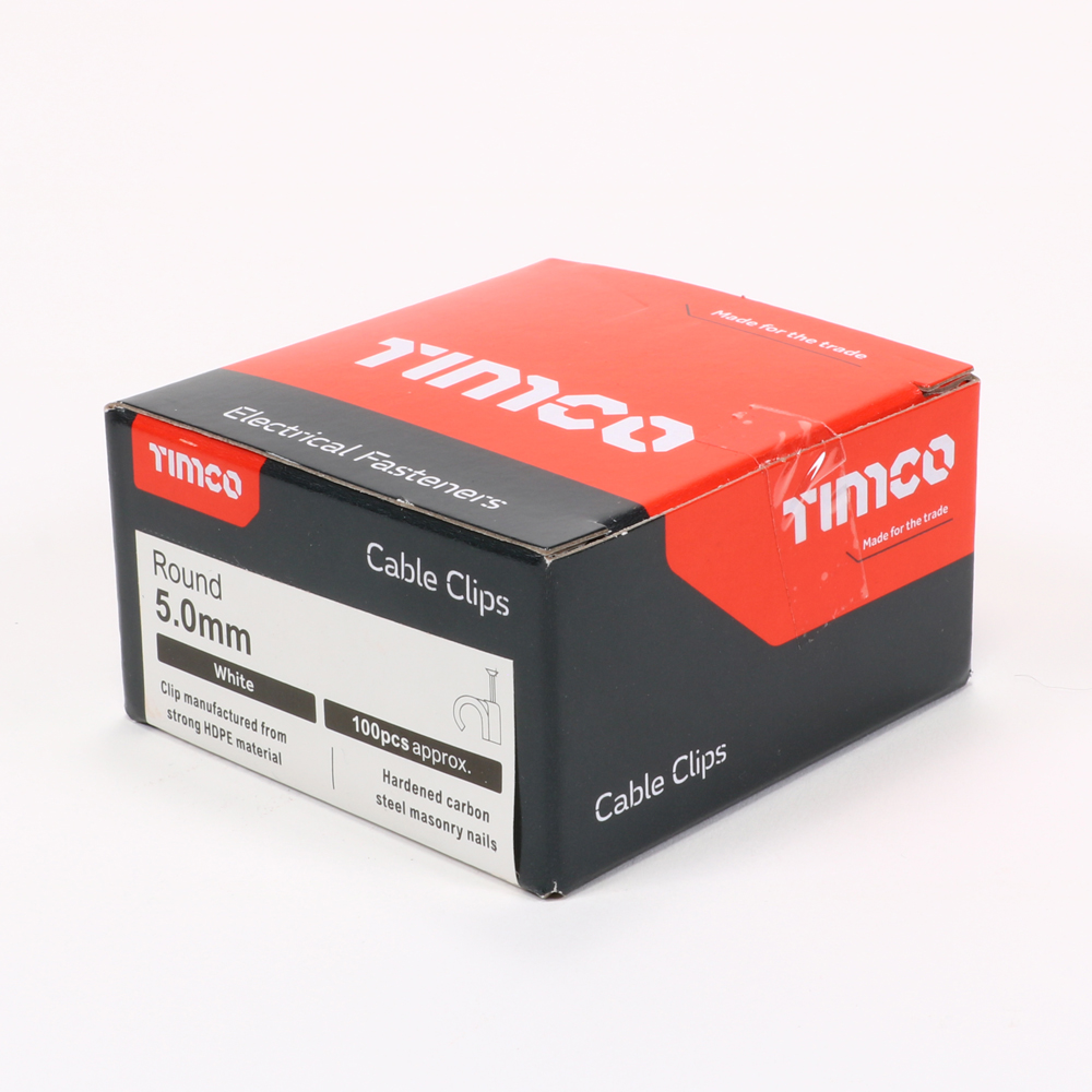 TIMCO | Round Cable Clips - White