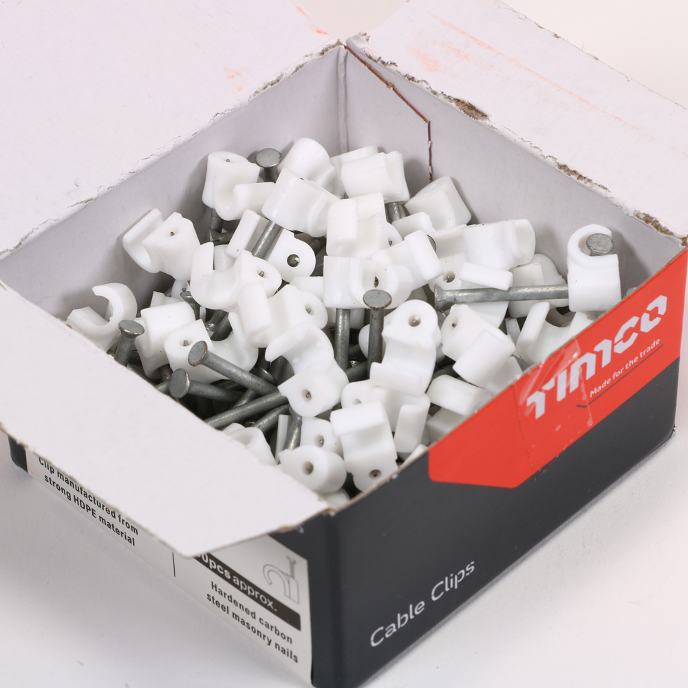 TIMCO | Round Cable Clips - White