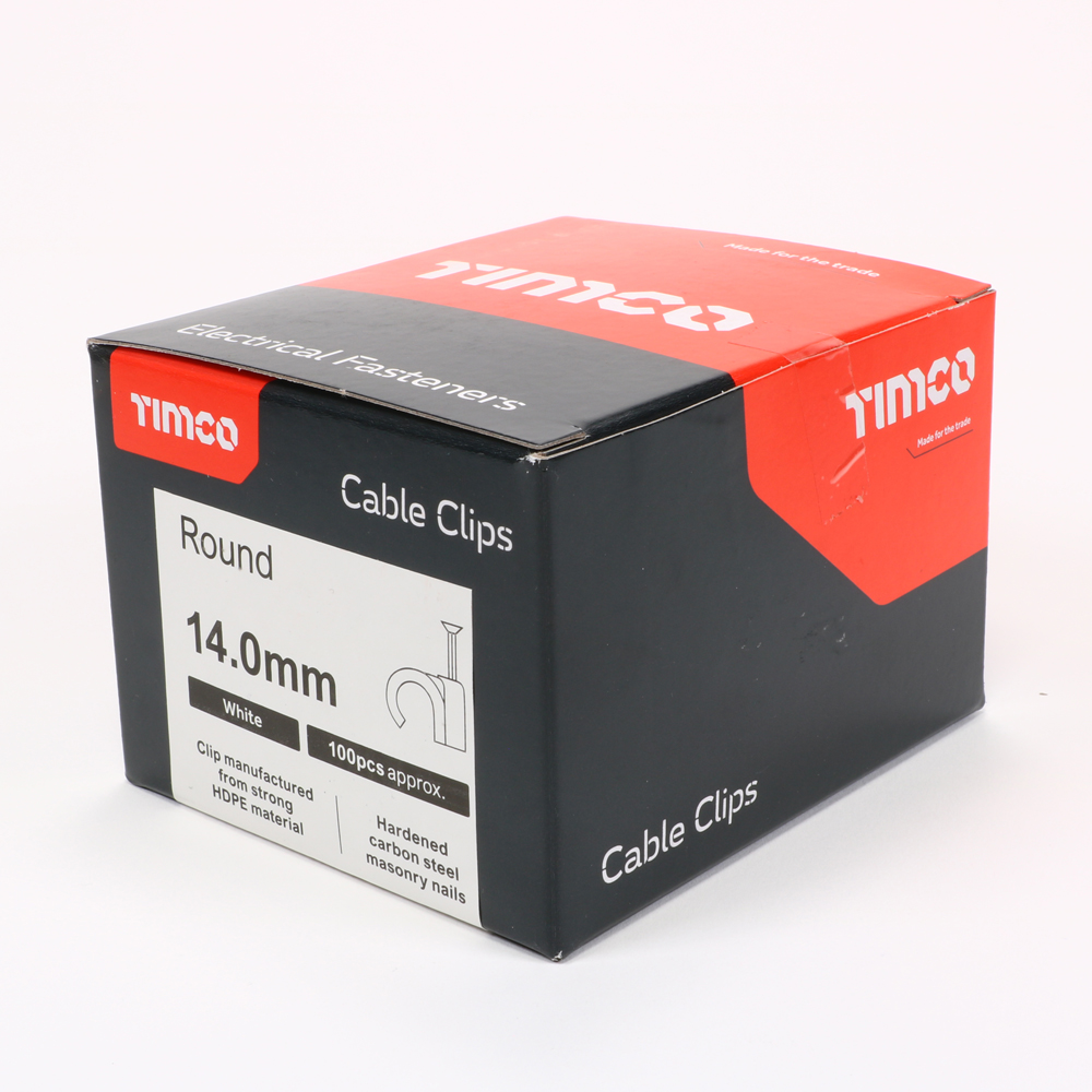 TIMCO | Round Cable Clips - White