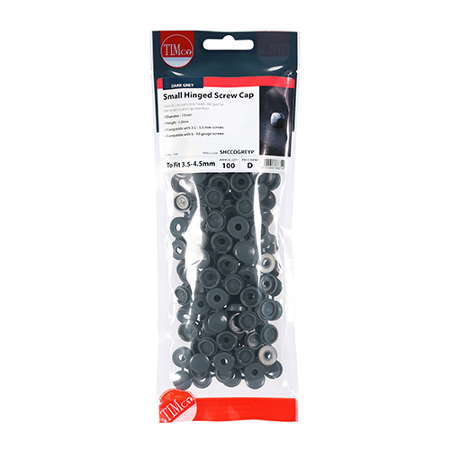 TIMCO | Hinged Screw Caps - Small - Dark Grey