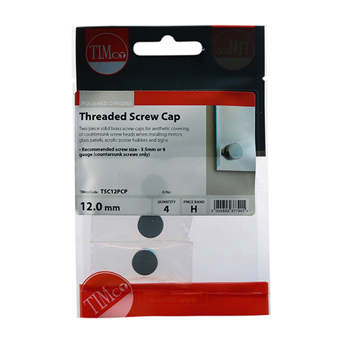 TIMCO | Threaded Screw Caps - Solid Brass - Polished Chrome