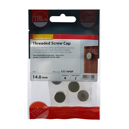TIMCO | Threaded Screw Caps - Solid Brass - Polished Brass