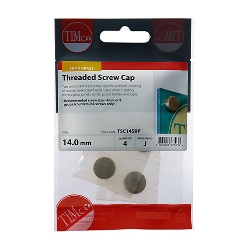 TIMCO | Threaded Screw Caps - Solid Brass - Satin