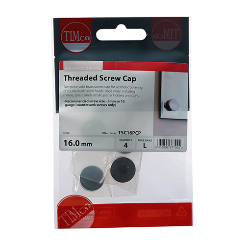 TIMCO | Threaded Screw Caps - Solid Brass - Polished Chrome
